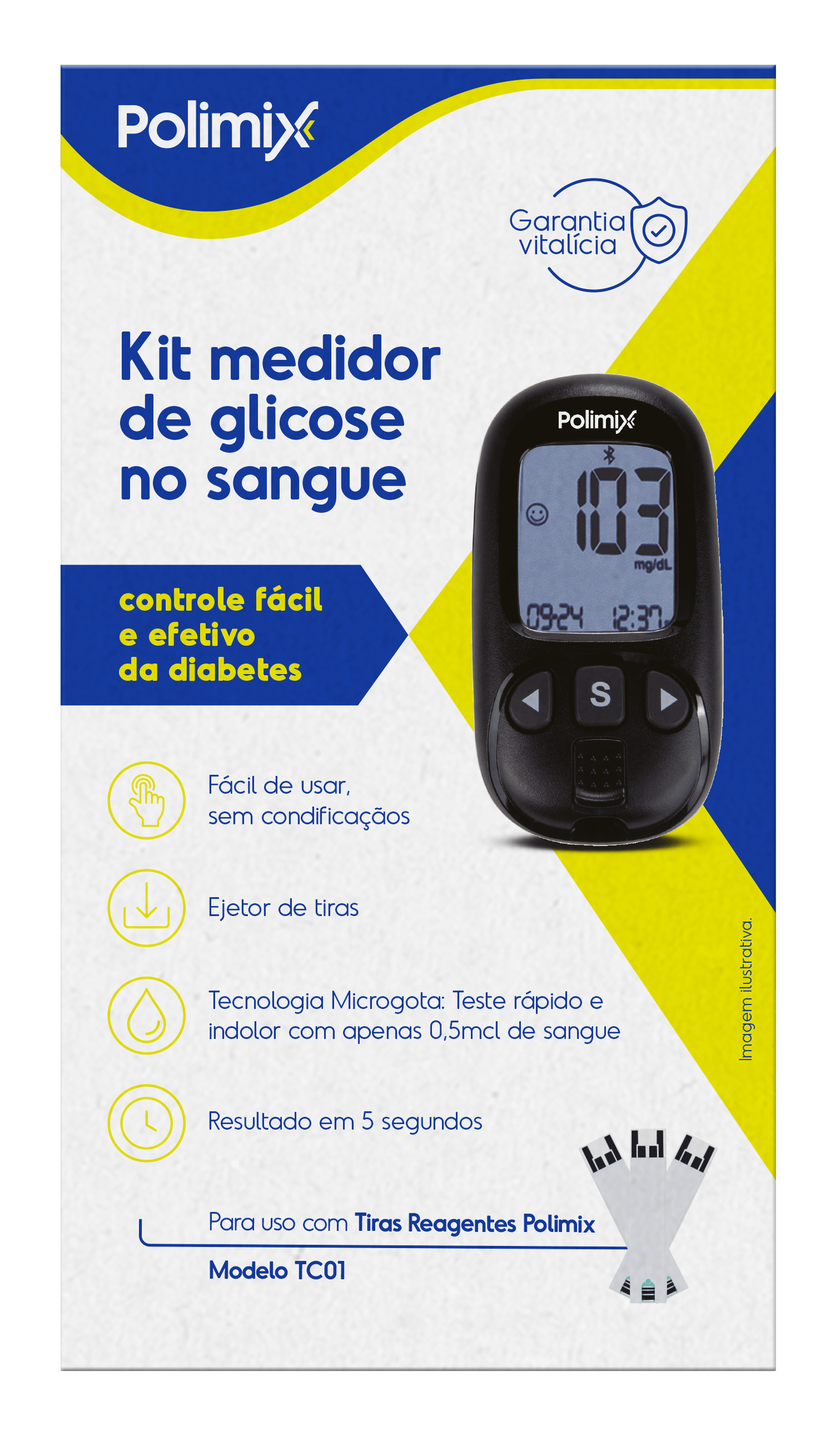 Kit Aparelho Medidor de Glicose Polimix Lancetador + Estojo - Drogaria ...