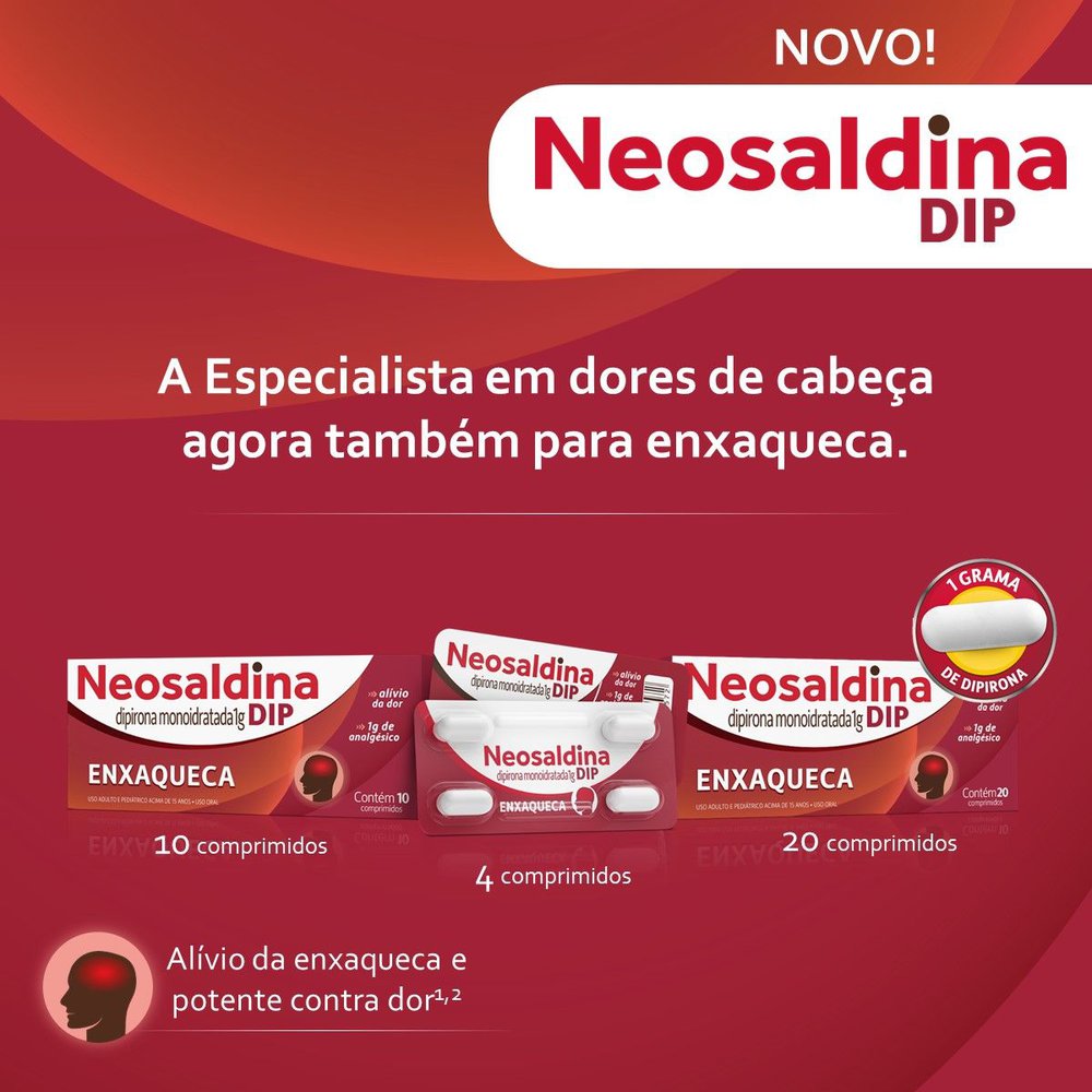 Medicamento Dipirona monoidratada 1g Genérico Neosaldina Dip 4 Drágeas ...