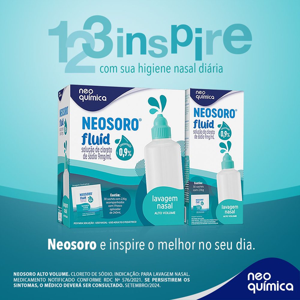 Lavagem Nasal Neosoro Fluid 0,9% Neo Química 30 Sachês - FARMALIFE