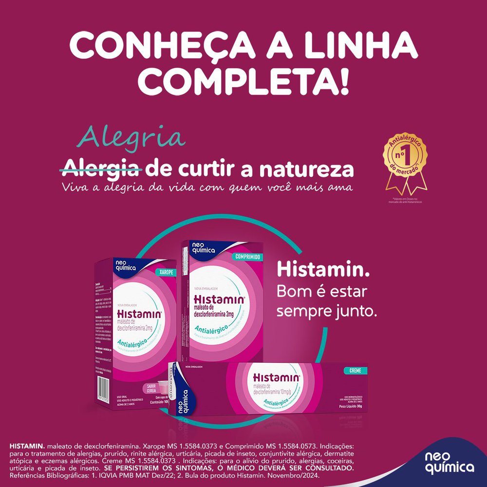 Histamin 2mg/5ml Xarope Antialérgico Sabor Cereja 100ml Neo Química ...