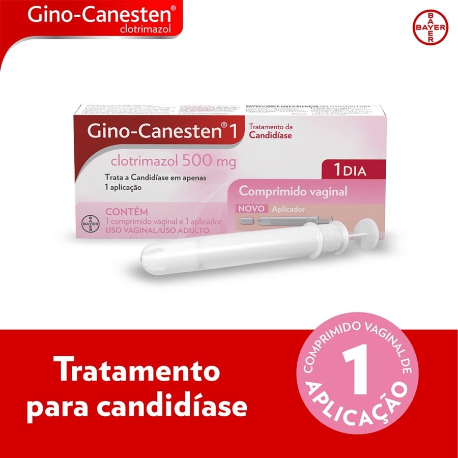Gino-Canesten 1 Clotrimazol 500mg - 1 Comprimido Vaginal + Aplicador - Drogasmil