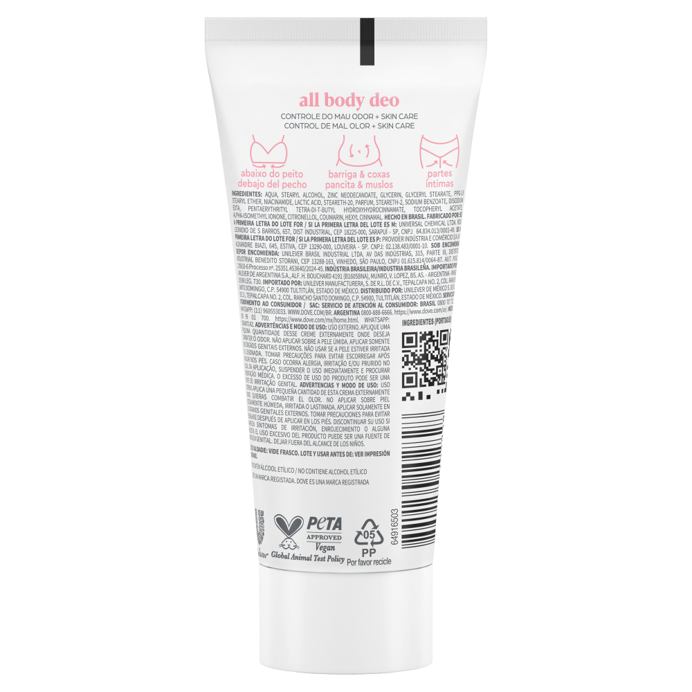 Desodorante Creme Raspberry & Rose Dove All Body Deo - 75g - Drogarias ...