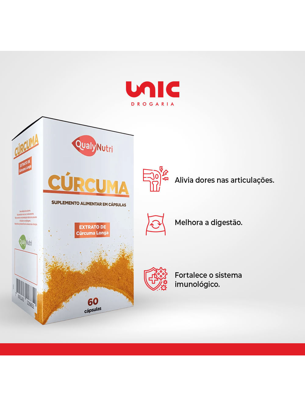 Qualy Nutri Cúrcuma Longa 500mg 60 Cápsulas Suplemento Natural - Drogarias Tamoio