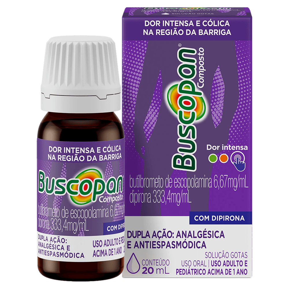 Buscopan Composto com Dipirona Solução Gotas - 20ml - Drogaria Rosário