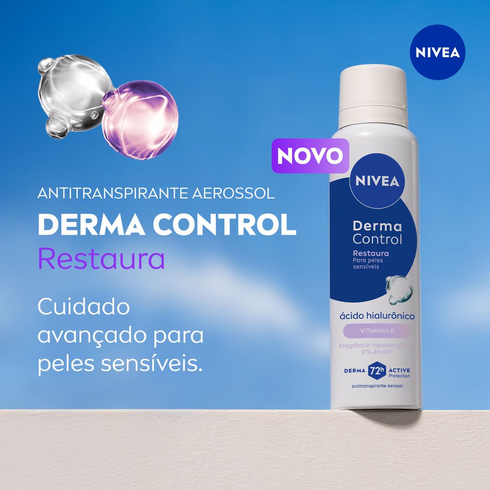 NIVEA Desodorante Aerossol Derma Control Restaura - 150ml - Drogaria ...