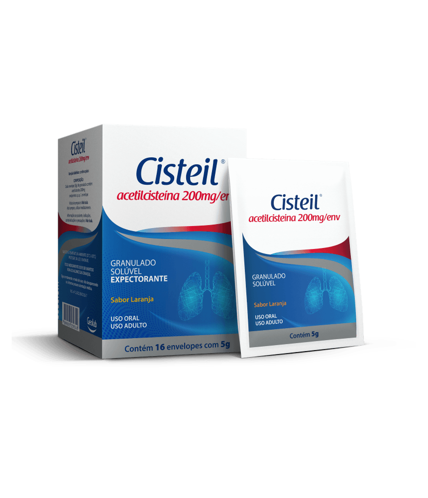 Cisteil Acetilcisteína 200mg Granulado Solúvel Expectorante 16 ...
