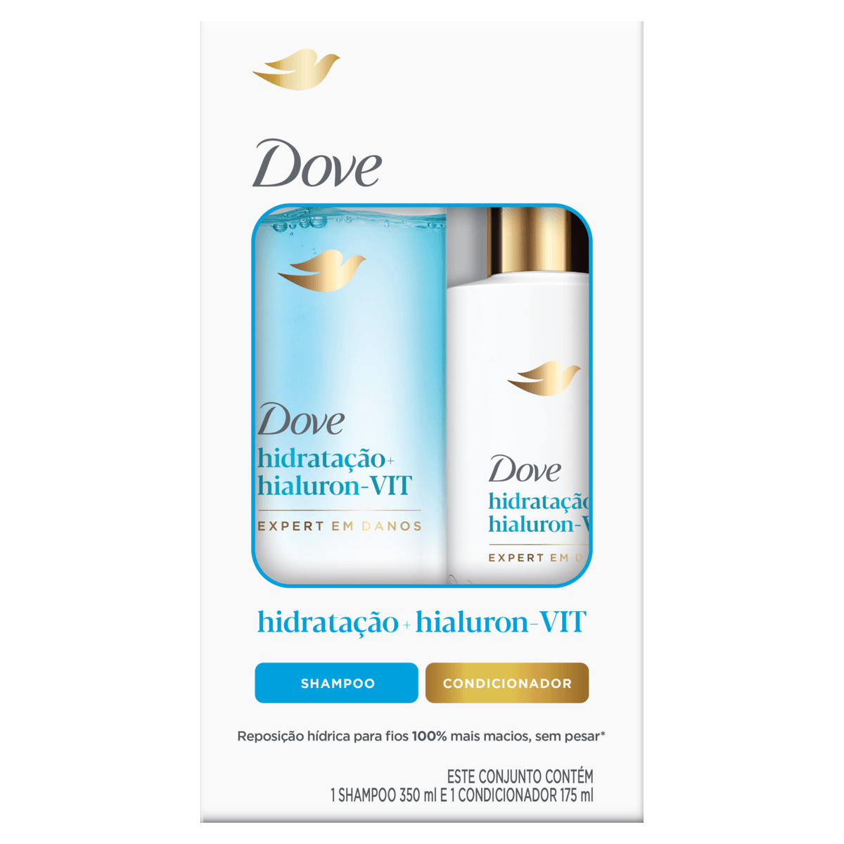 Kit Shampoo 350ml + Condicionador 175ml Dove Hidratação - Drogaria Rosário