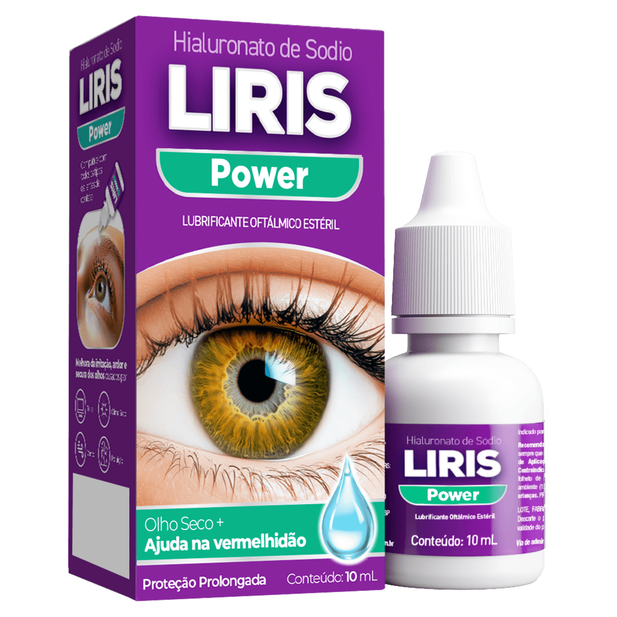 Liris Power Gotas 10ml - Lubrificante Oftálmico com Hialuronato - FARMALIFE
