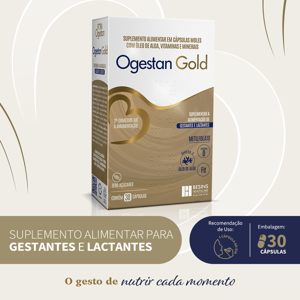 Ogestan Gold Besins | Suplemento para Gestantes com DHA e Ferro ...