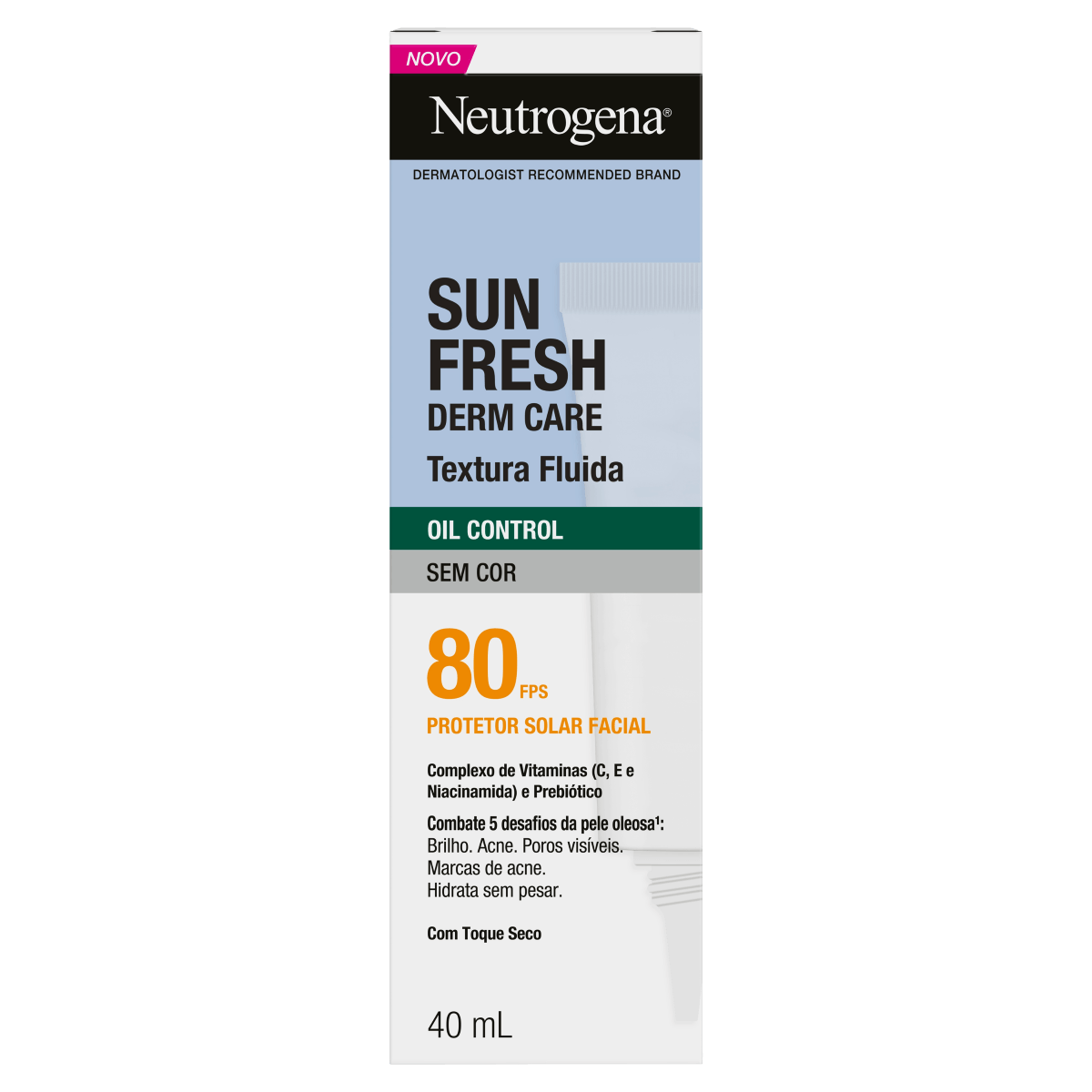 Protetor Solar Facial Toque Seco Neutrogena Sun Fresh FPS 80 - Drogasmil