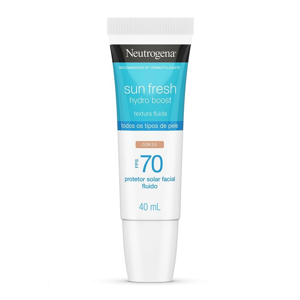 Protetor Solar Facial Fluido Cor 2.0 FPS 70 Neutrogena Sun Fresh Hydro ...
