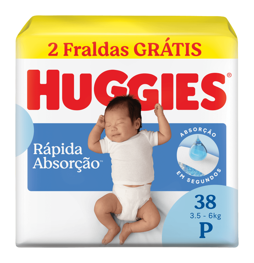 Fralda Descartável Recém-Nascido Huggies Rápida Absorção P - 38 ...