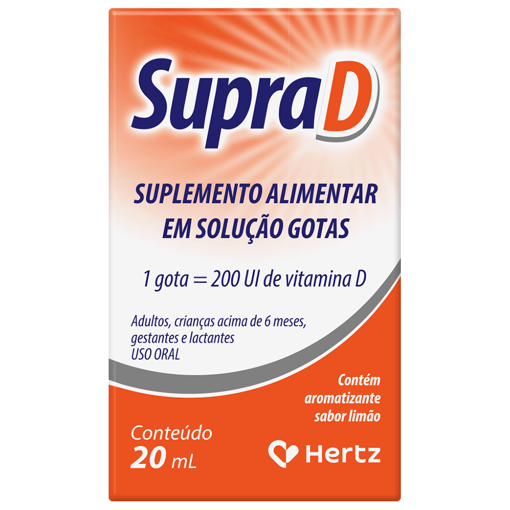 Kley Hertz Supra D Vitamina D3 Oral 20ml Sabor Laranja - Drogasmil