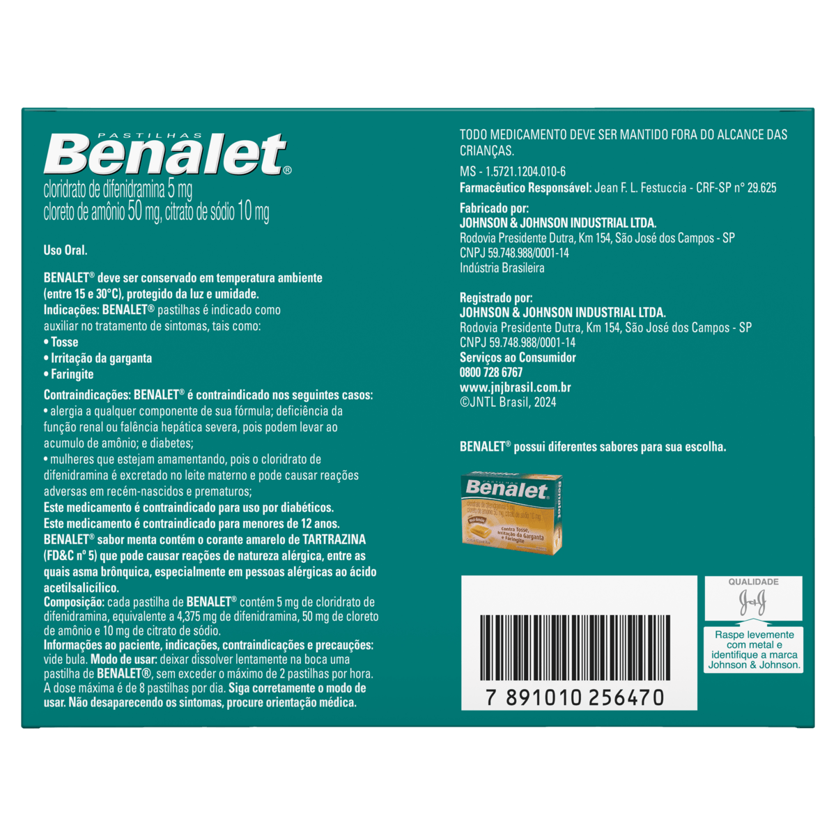 Benalet Pastilhas Menta 12 Unidades – Alívio Tosse e Garganta ...