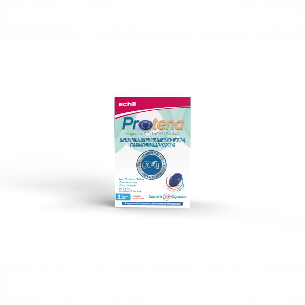 Protena Ache Colágeno Tipo II com Vitamina D e Ômega 3 – 30 cápsulas ...