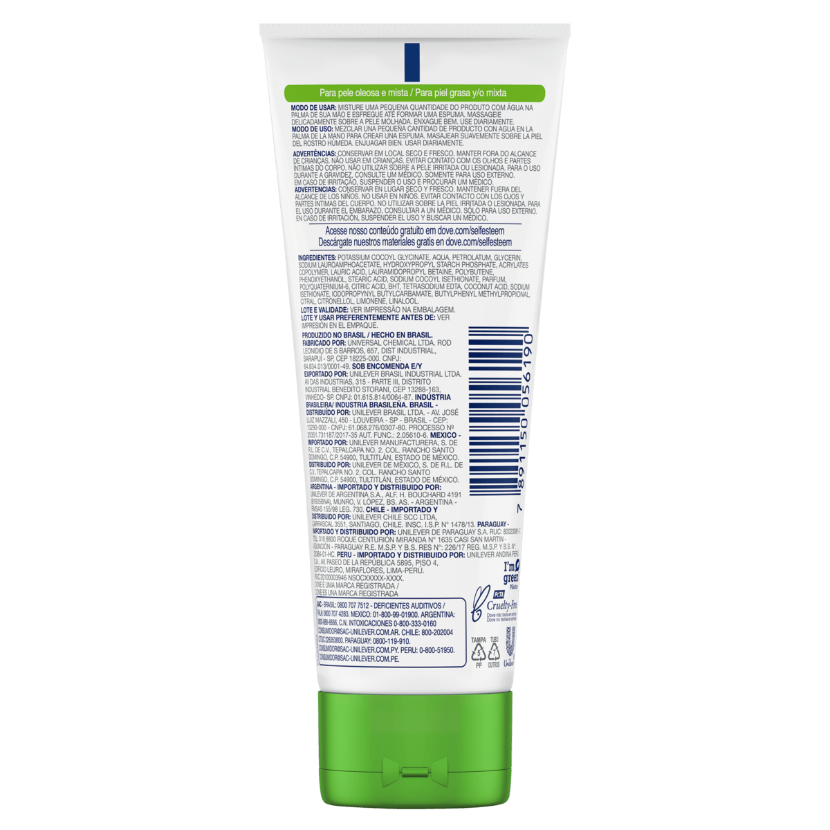 Espuma de Limpeza Purificação Profunda Facial Dove Bisnaga 100g ...