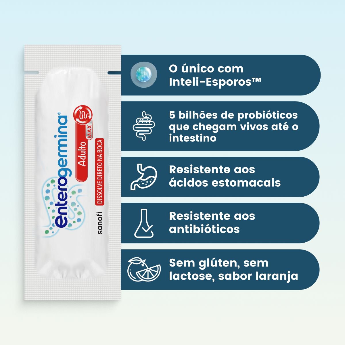 Enterogermina Adulto Laranja Sanofi 9 Sachês Probiótico Digestivo ...