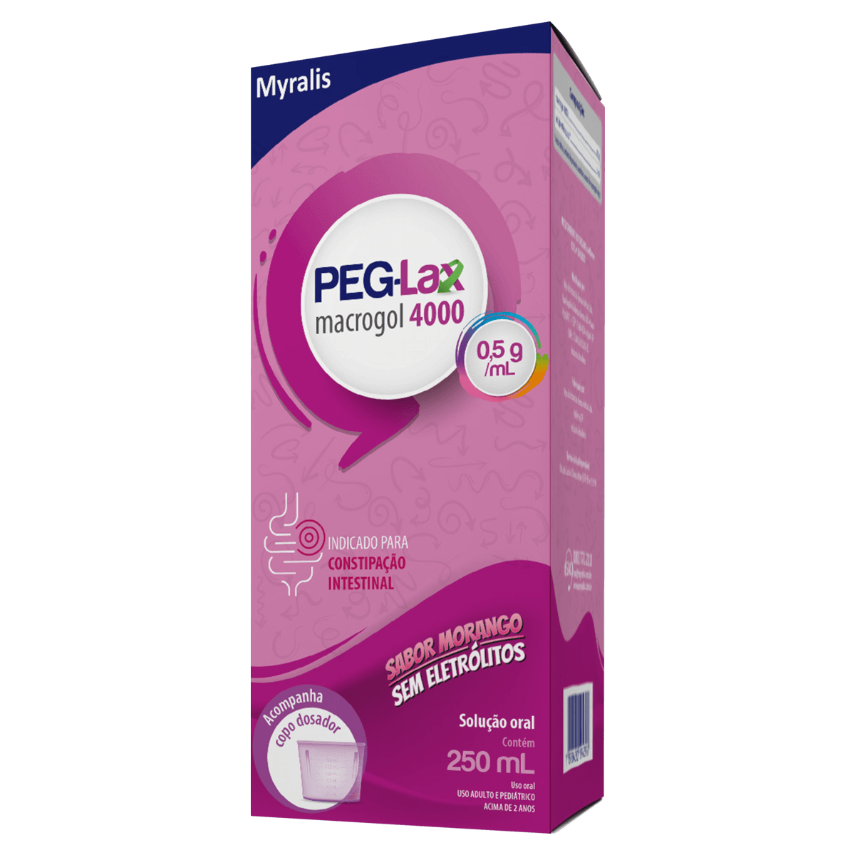 Peg-Lax 4000 Myralis Pharma 250ml Laxante Osmótico Morango - Drogaria ...