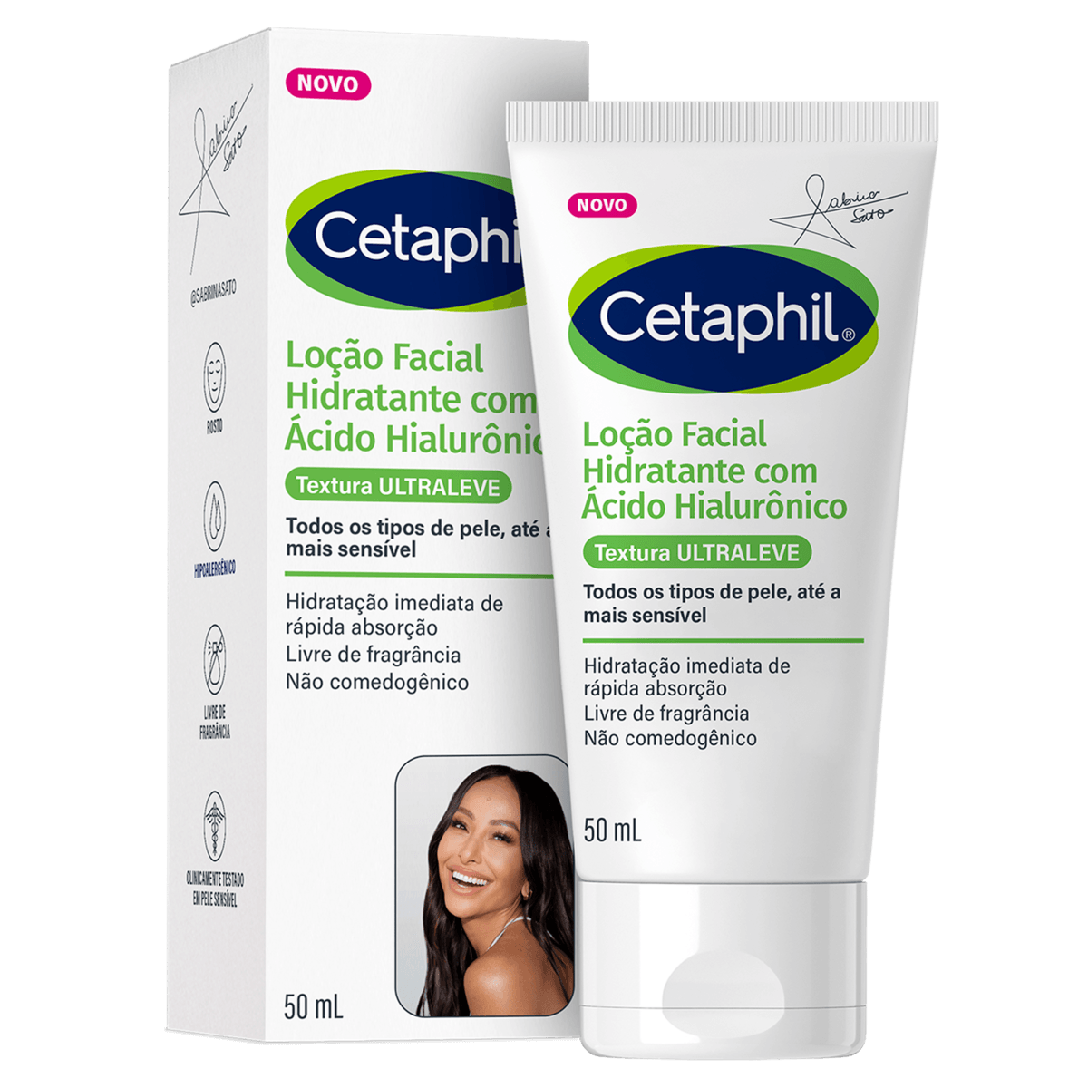 Loção Facial Hidratante Ácido Hialurônico Ultraleve 50ml Cetaphil ...
