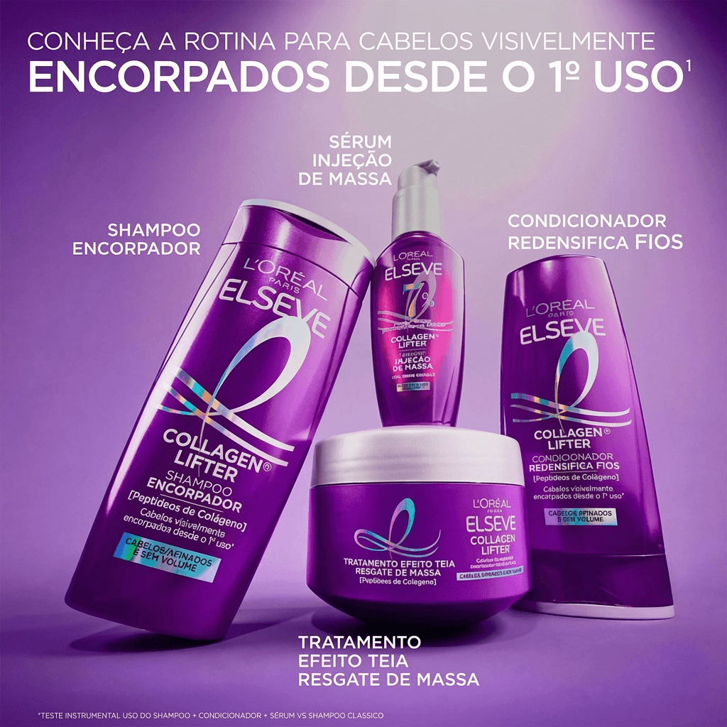 Shampoo Encorpador Collagen Lifter 400ml Elseve com Colágeno ...