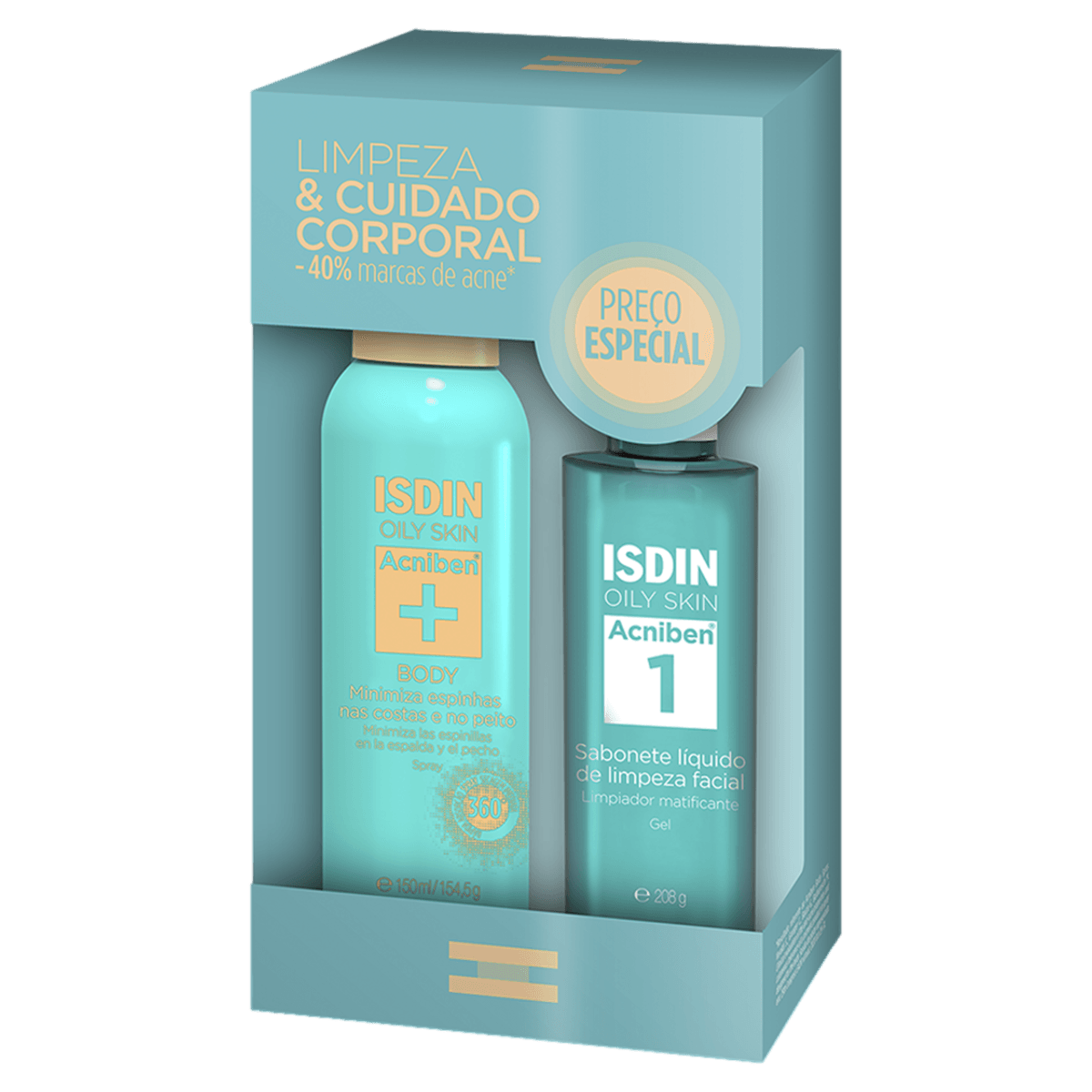 Kit Isdin Oily Skin Acniben Spray Corporal 150ml - Drogasmil